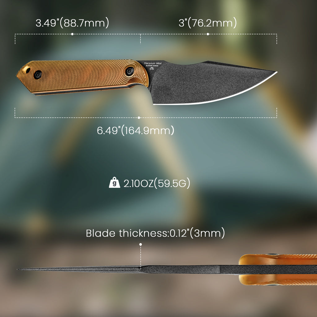 Harpoon 3 inch Mini 3V Blade PEI Handle 1040S5-Kizer