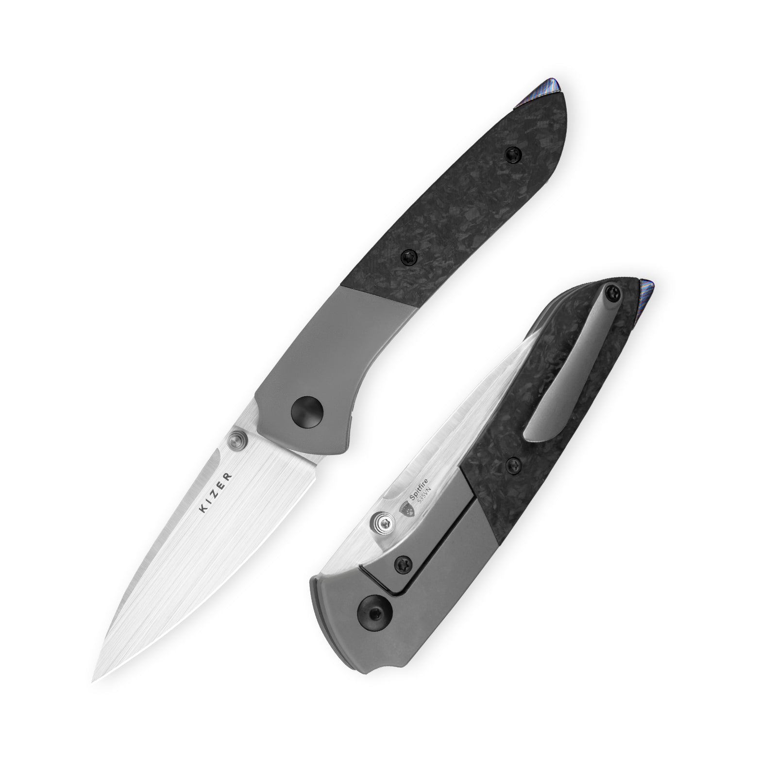 Spitfire 3.13 inch S35VN Titanium & Carbon Fiber Ki3690A1-Kizer