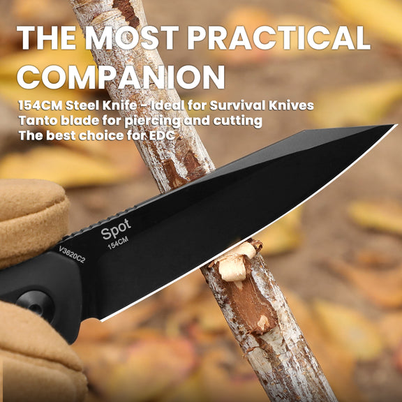 Spot Liner Lock 2.91inches Knife Black Aluminium Handle V3620C2-Kizer