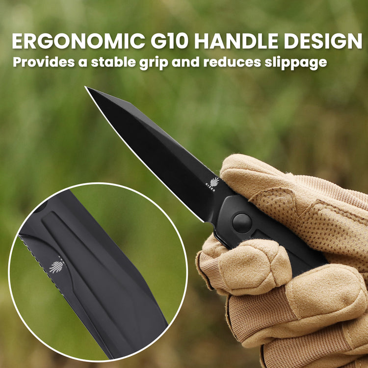 Spot Liner Lock 2.91inches Knife Black Aluminium Handle V3620C2-Kizer