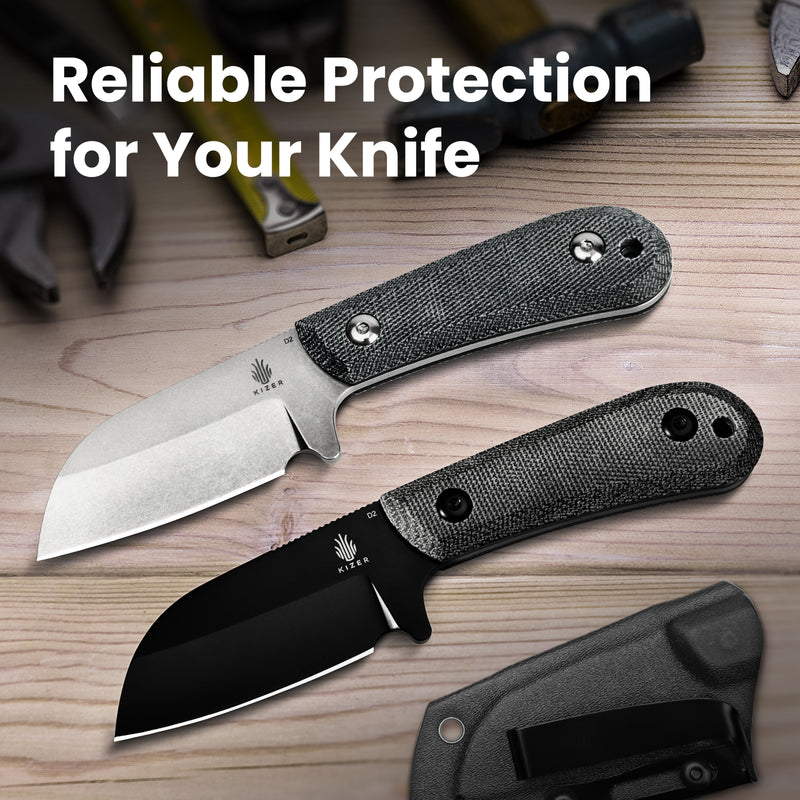 Kizer 2.94 inch Deckhand D2 Compact Fixed Blade G10+Micarta Handle ...