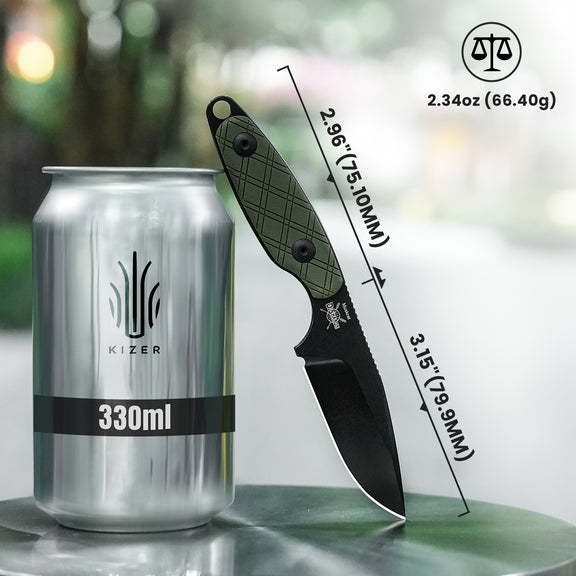 Muskrat 3.15 inch D2 Blade Green G10 Handle 1064A1-Kizer