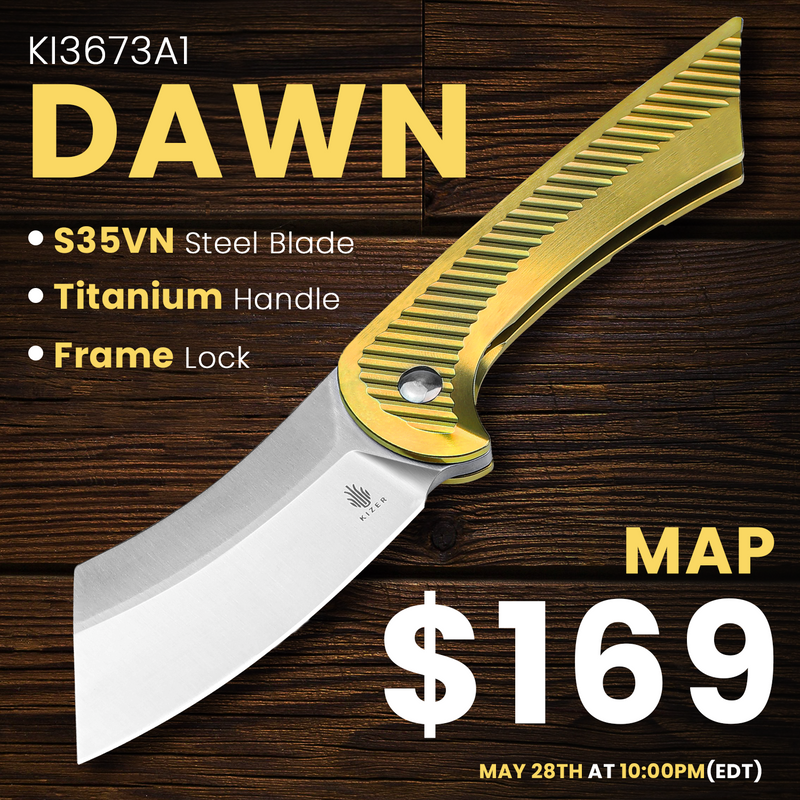 Dawn 3.16 inches S35VN Blade Titanium Handle Ki3673A1-kizer