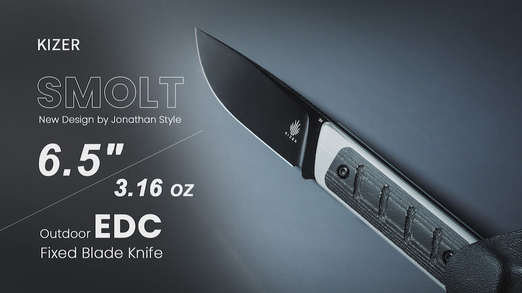 Kizer 2.93inch Smolt 3V Fixed Blade G10+Micarta Handle 1063A1 -Kizer